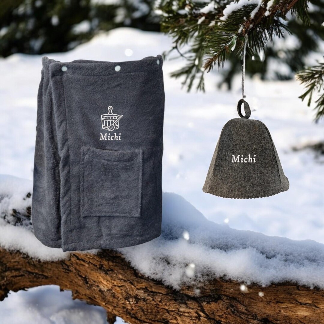 Personalizable Sauna Kilt & Sauna Hat Sauna Anthracite Men's Sauna Kilt ...
