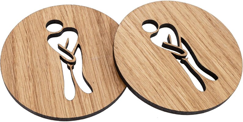 Toilet Sign WC Sign Wood Self-adhesive Bathroom Accessories, Toilet ...