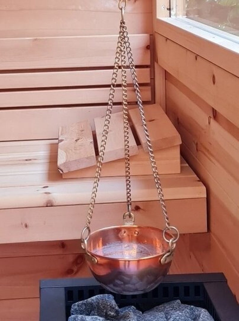 Copper Sauna Bowl 750 Ml With Chain Aroma Pot Sauna Herb Bowl - Etsy
