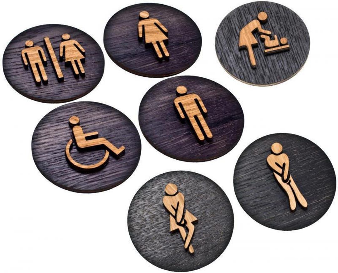 Toilet Sign, WOOD, Rest Room, Oak SIGN, Sign, Decoration, Bathroom ...