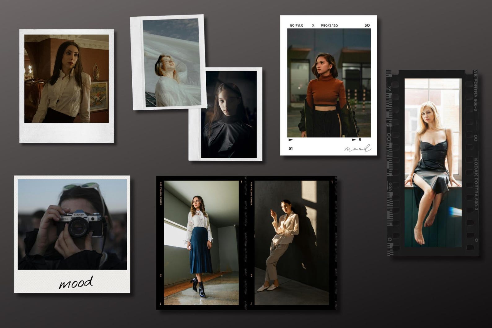 Vintage Film Frame Instagram Templates: Kodak Board, Canva & PSD ...