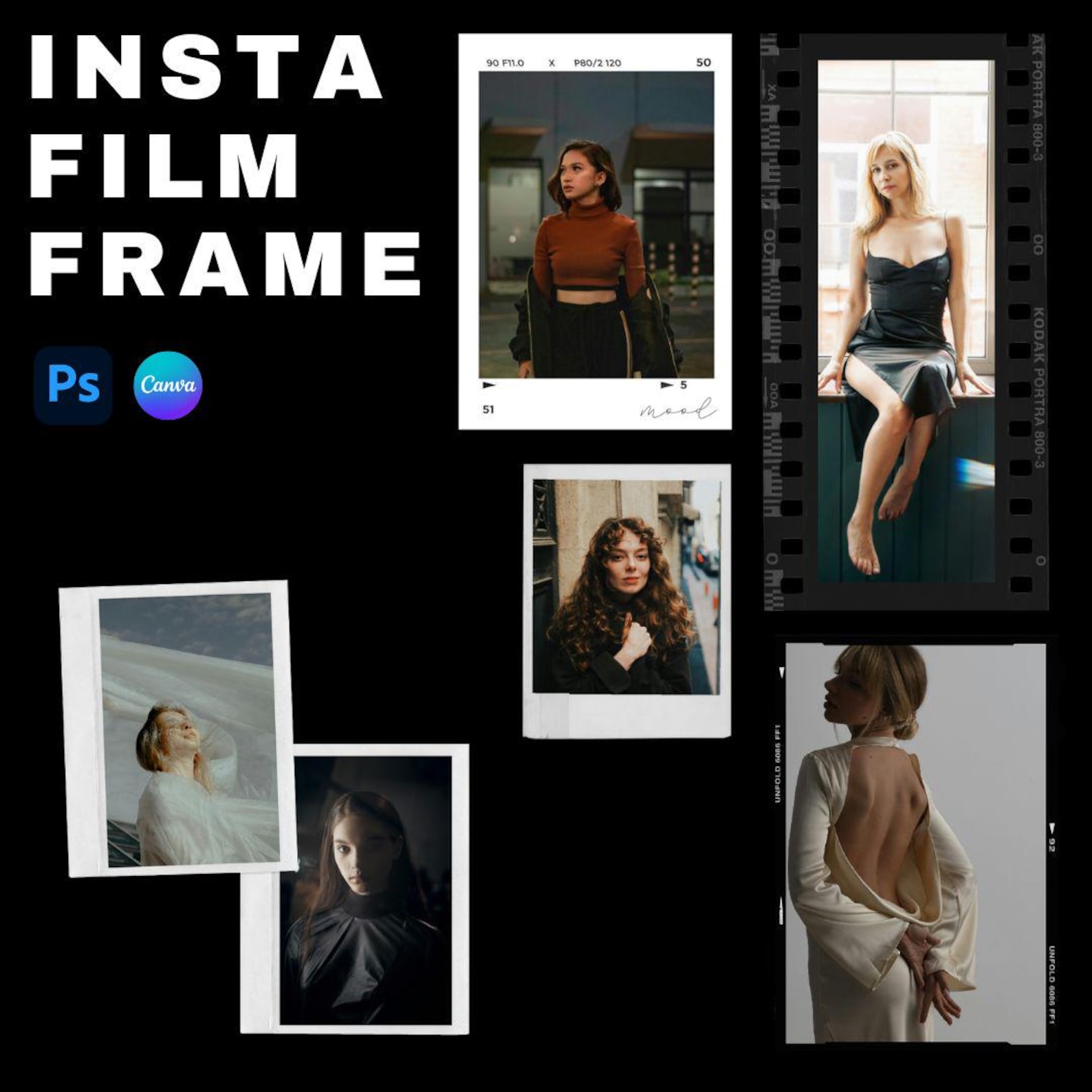 Instagram Film Frame Film Frame Bundle Film Frame Mockup Template Bundle Kodak Board - Etsy