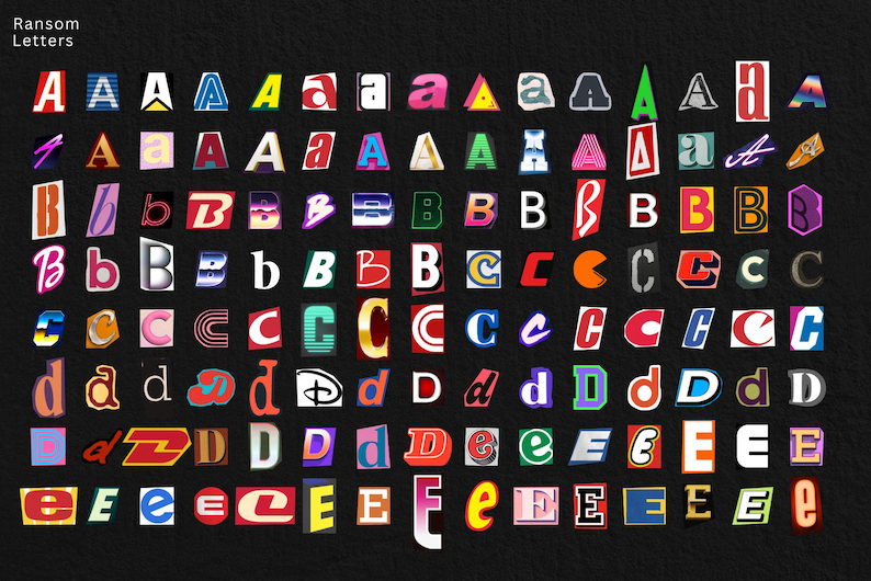 Ransom Note Letters Kit: 1000+ Cut-out PNG Elements - Etsy