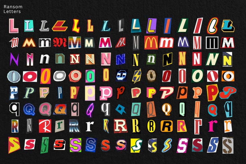 Ransom Note Letters Kit: 1000+ Cut-out PNG Elements - Etsy