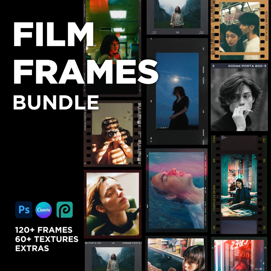 Film Frame Mockup Template Bundle | Film Frame for Instagram | Negative ...