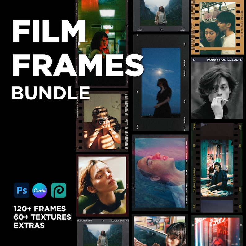 Film Frame Mockup Template Bundle | Film Frame for Instagram | Negative ...