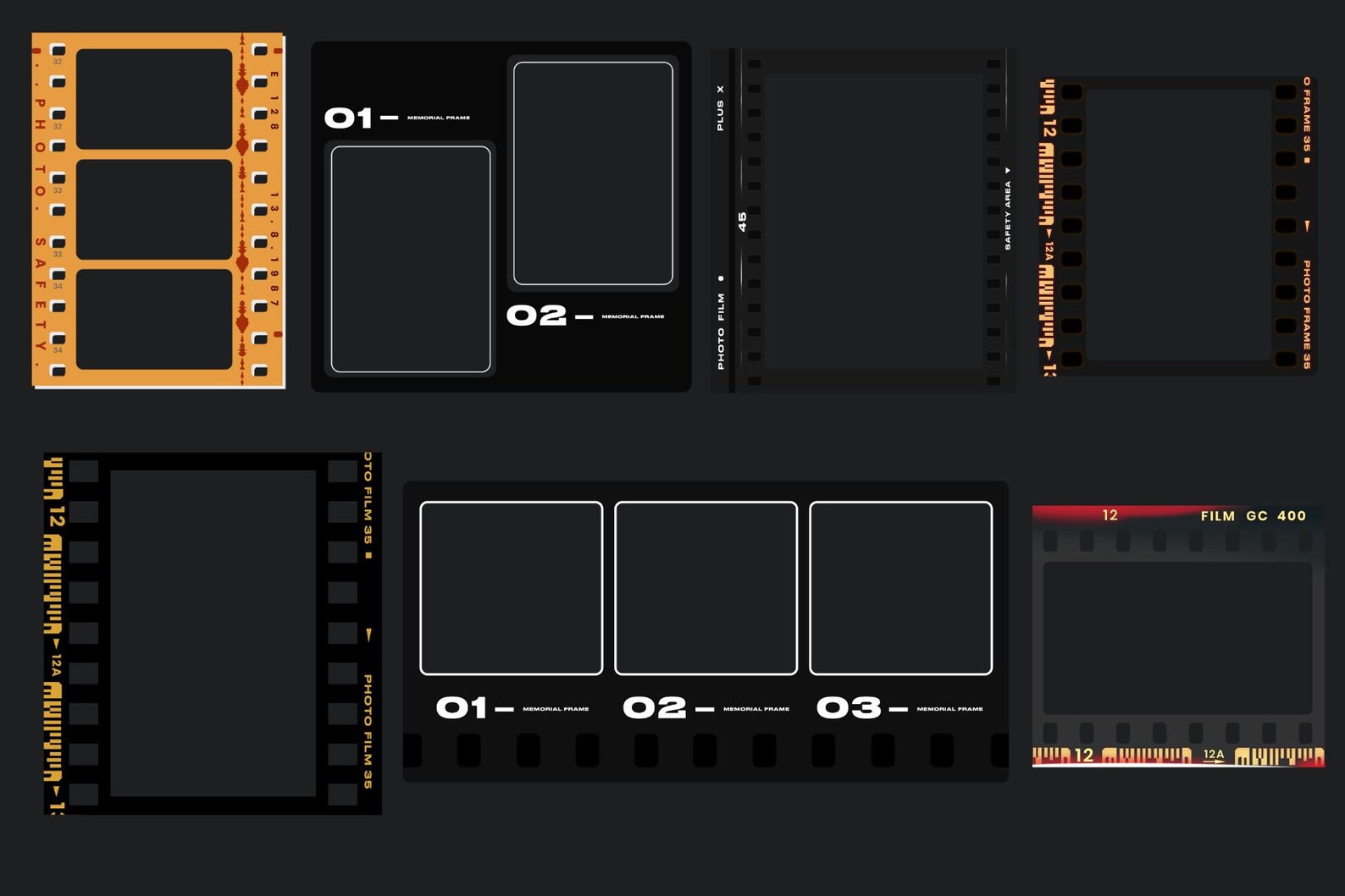 Kodak & Fuji Film Frames for Photoshop (PNG) - Etsy
