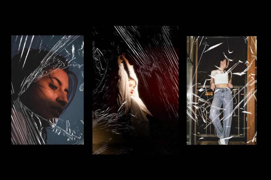 Plastic Wrap Effect Overlays for Photoshop, Canva | Plastic Wrap ...