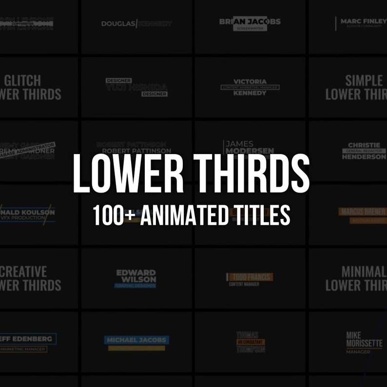 100+ Animated Lower Thirds: Premiere Pro Template (4K) - Etsy