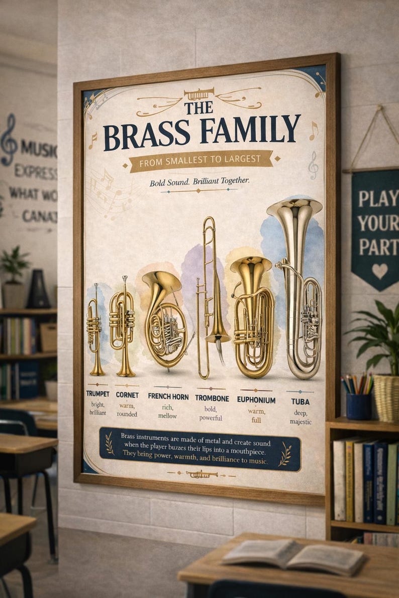 Instrument Families Poster Bundle |strings Woodwinds Brass Percussion ...