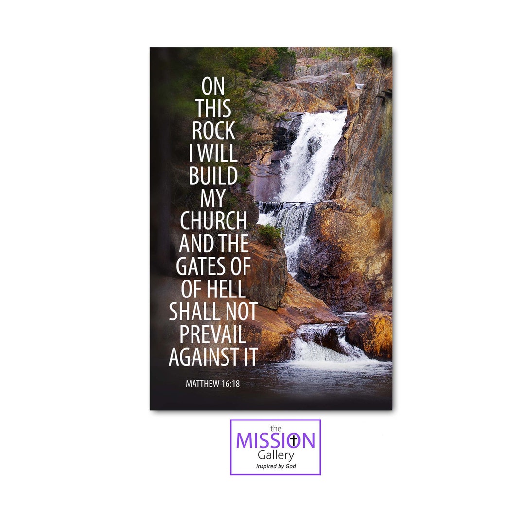 MATTHEW 16:18 on This Rock I Will Build My Church, Scripture Wall ...