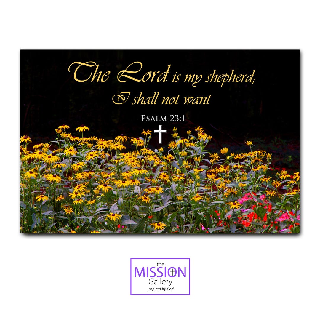 PSALM 23:1, the Lord is My Shepherd, I Shall Not Want, Scripture Canvas ...