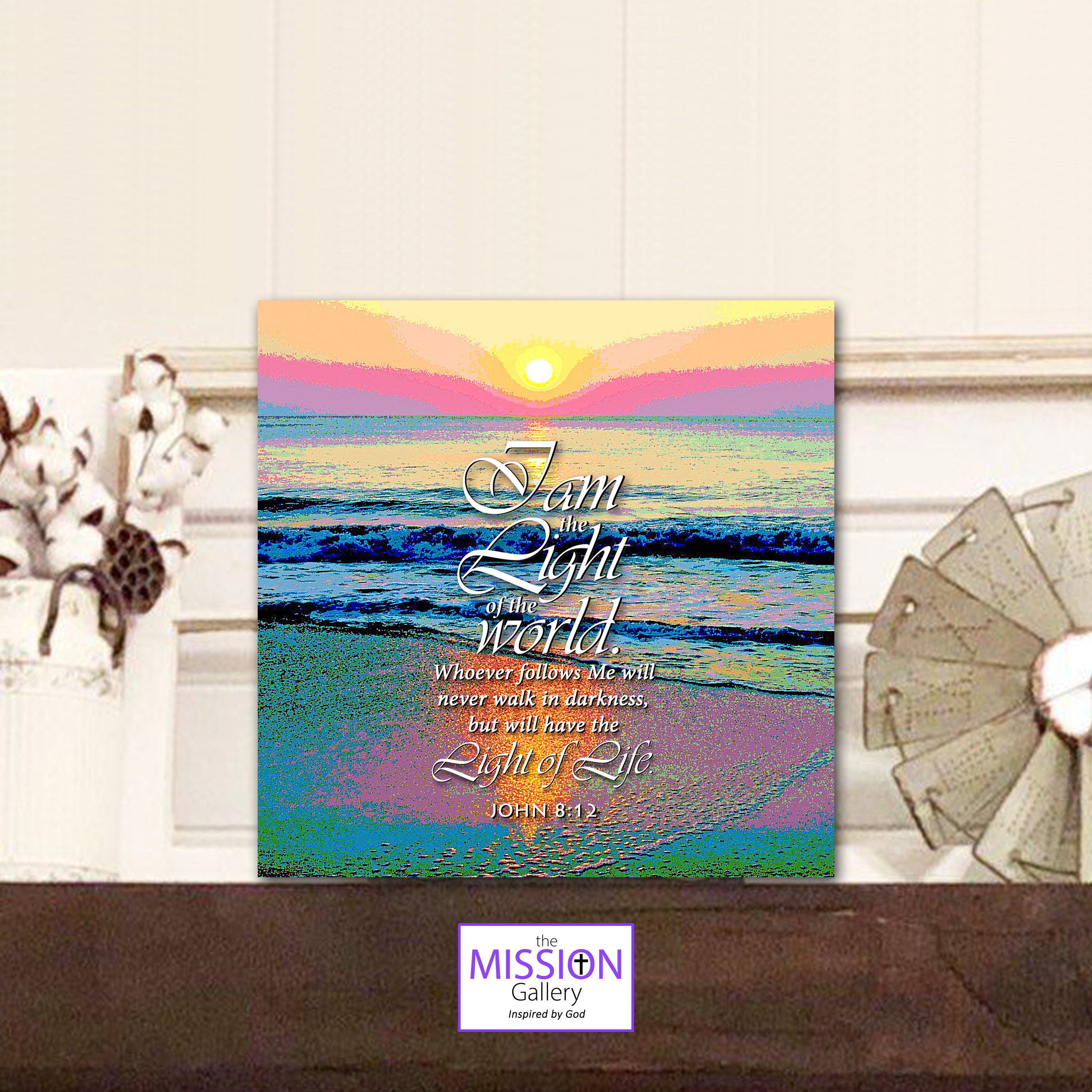 John 8:12, I Am the Light of the World, Scripture Wall Canvas ...