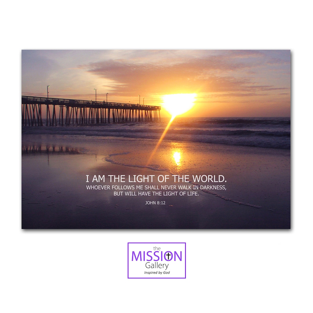 JOHN 8:12 I Am the Light of the World. Scripture Wall Canvas, Scripture ...