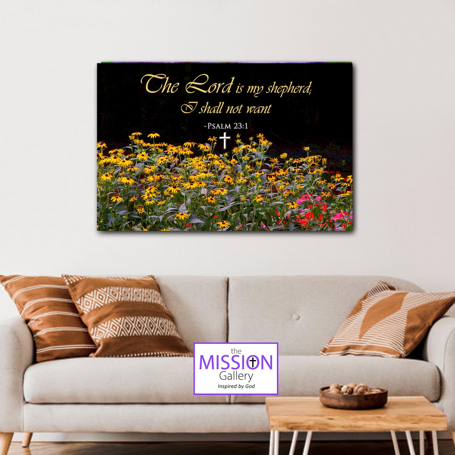 PSALM 23:1, the Lord is My Shepherd, I Shall Not Want, Scripture Canvas ...