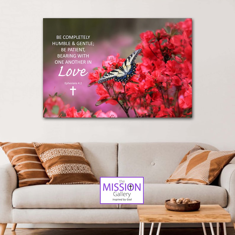 EPHESIANS 4:2. Be Completely Humble & Gentle, Scripture Canvas Wall Art ...