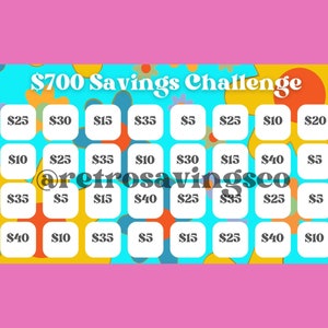 700 Dollar Savings Challenge - Etsy