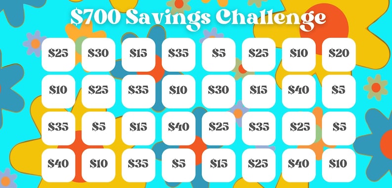 700 Dollar Savings Challenge - Etsy