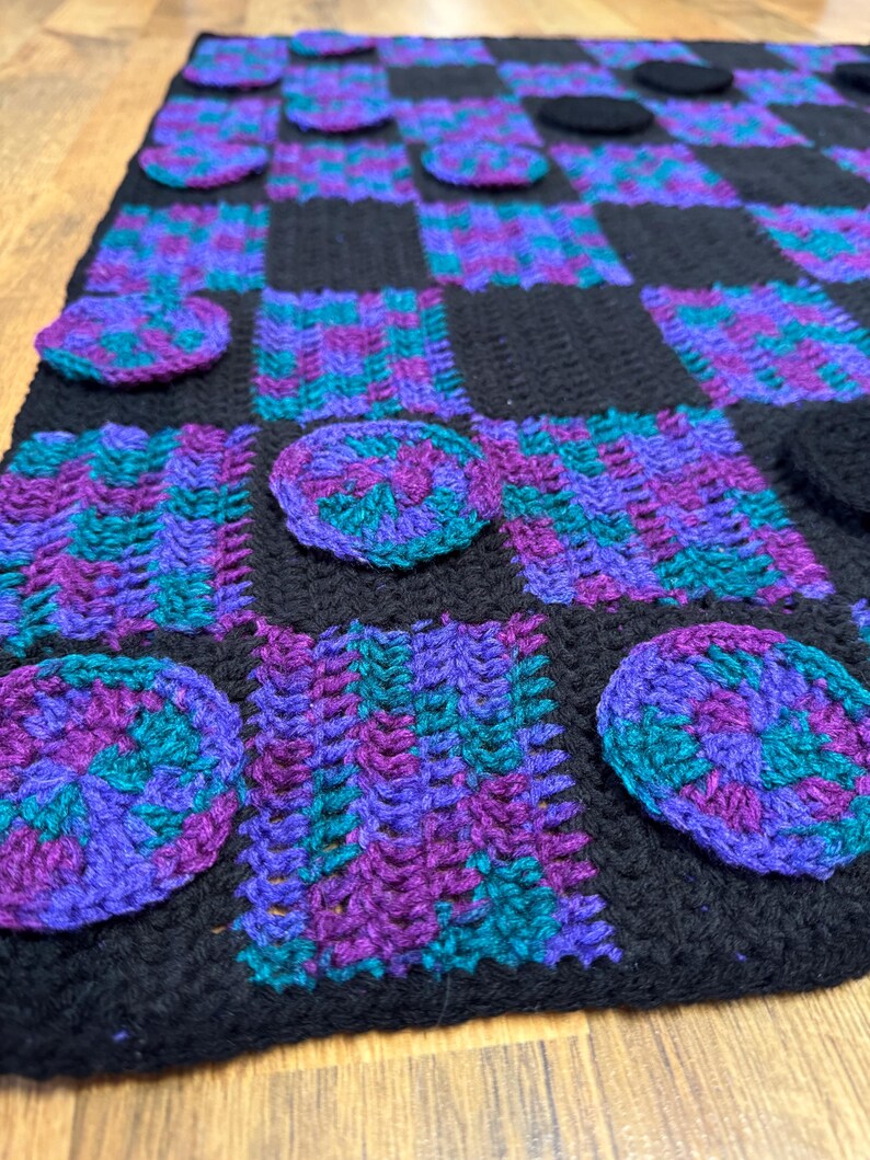 Crochet Checkers, Crochet Checkerboard, Checkers, Checkerboard, Crochet ...