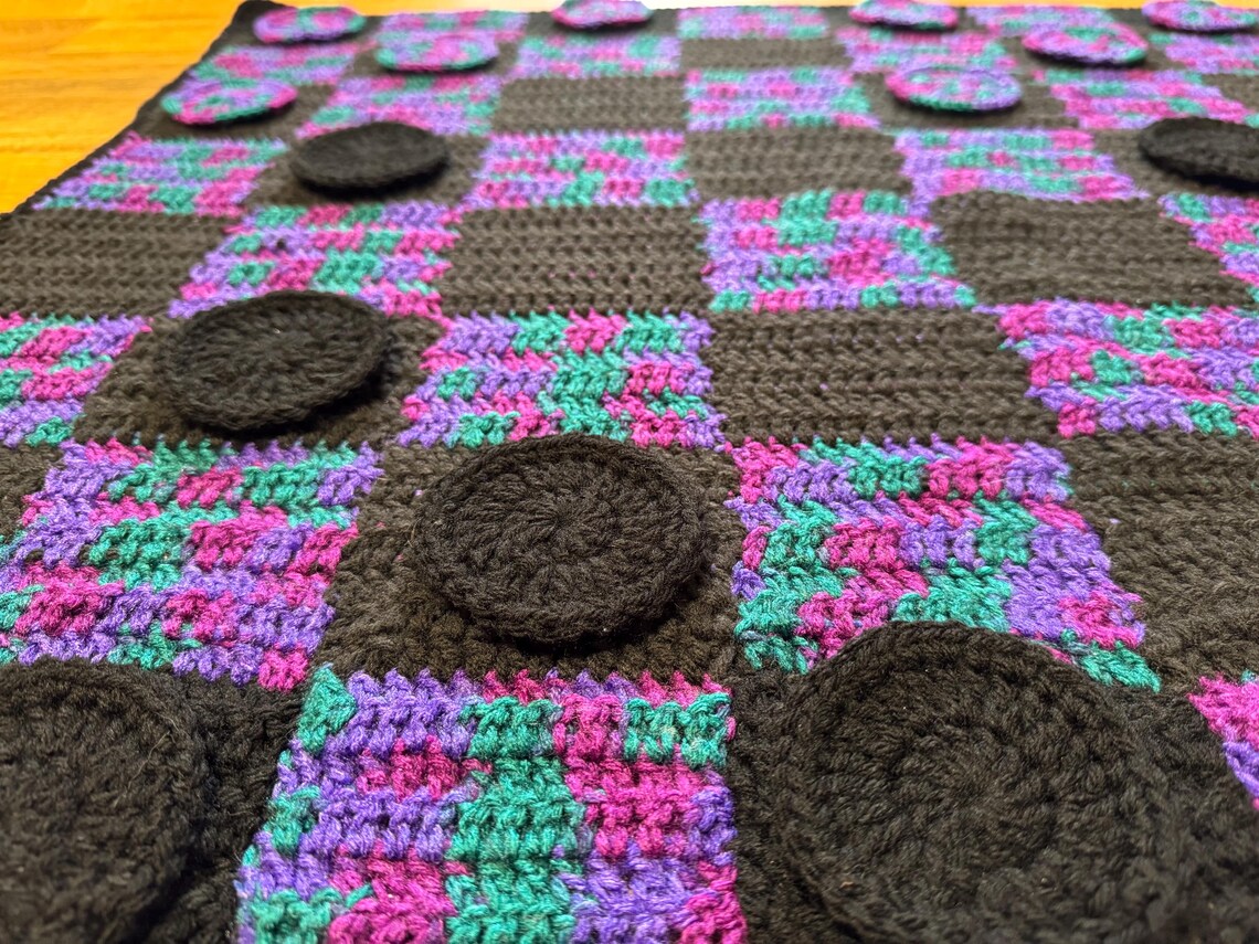 Crochet Checkers, Crochet Checkerboard, Checkers, Checkerboard, Crochet ...