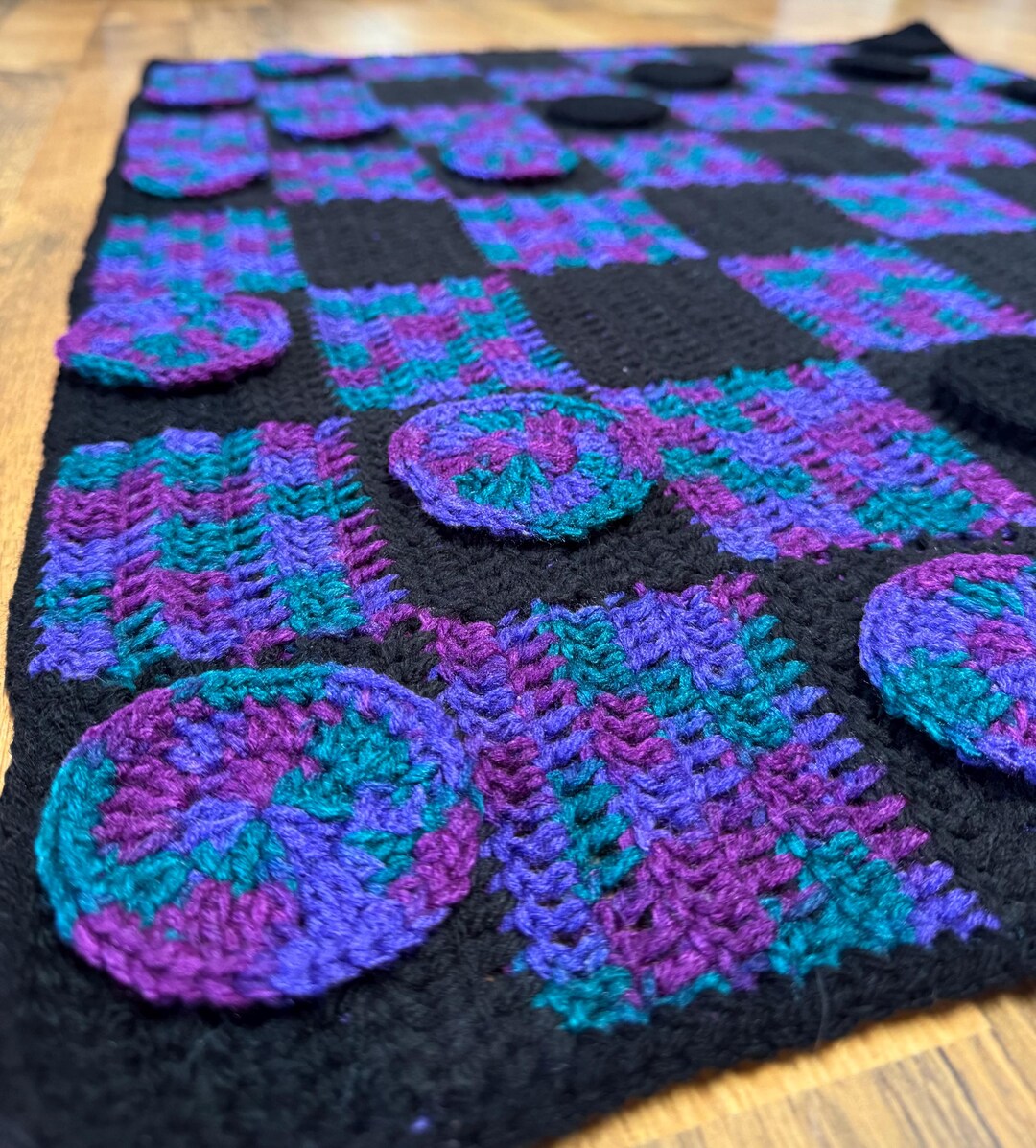 Crochet Checkers, Crochet Checkerboard, Checkers, Checkerboard, Crochet ...