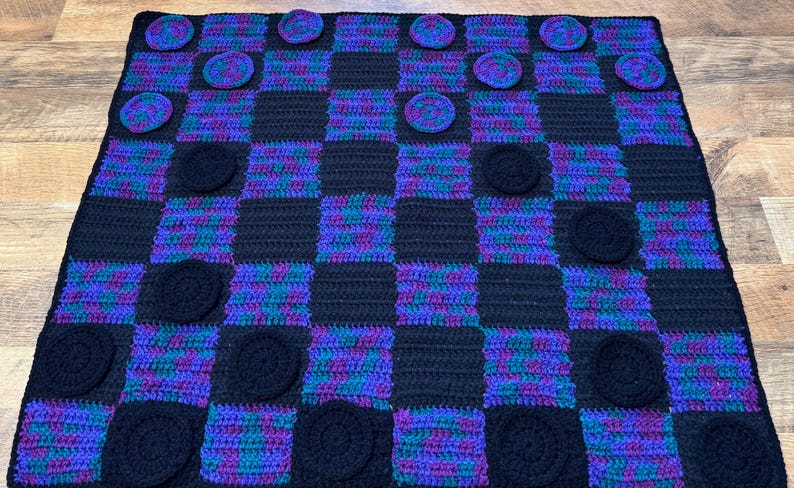 Crochet Checkers, Crochet Checkerboard, Checkers, Checkerboard, Crochet ...