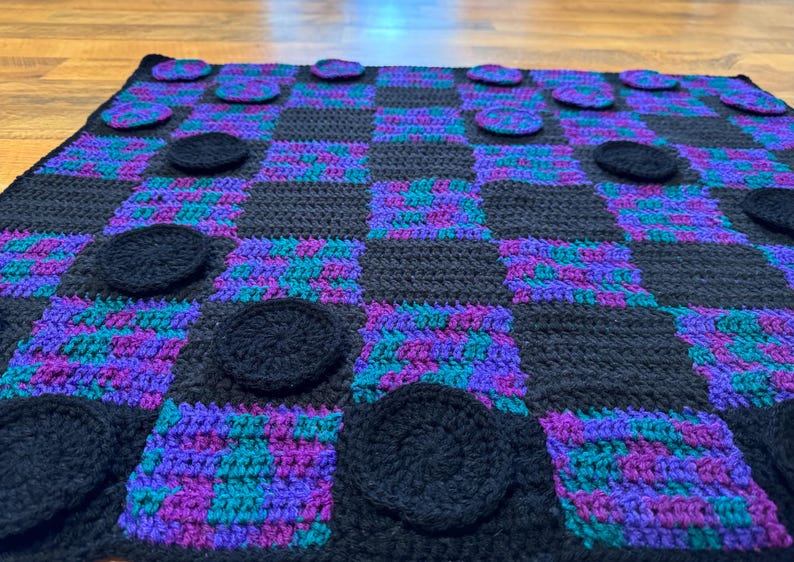 Crochet Checkers, Crochet Checkerboard, Checkers, Checkerboard, Crochet ...