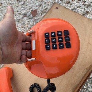 Vintage Orange Black Push Button Phone 1970s Retro Telephone Retro - Etsy