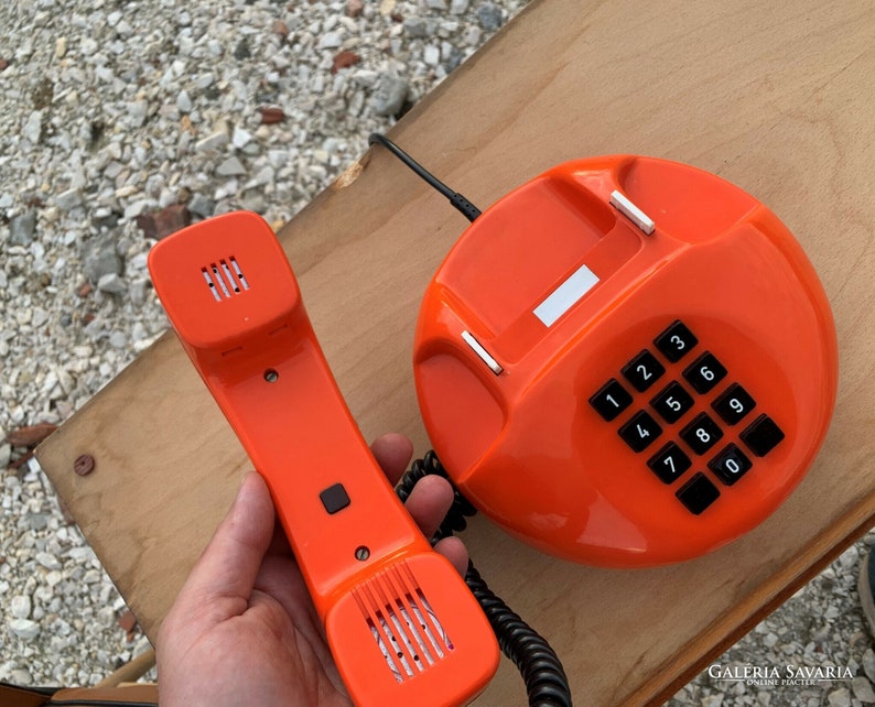 Vintage Orange Black Push Button Phone 1970s Retro Telephone Retro - Etsy