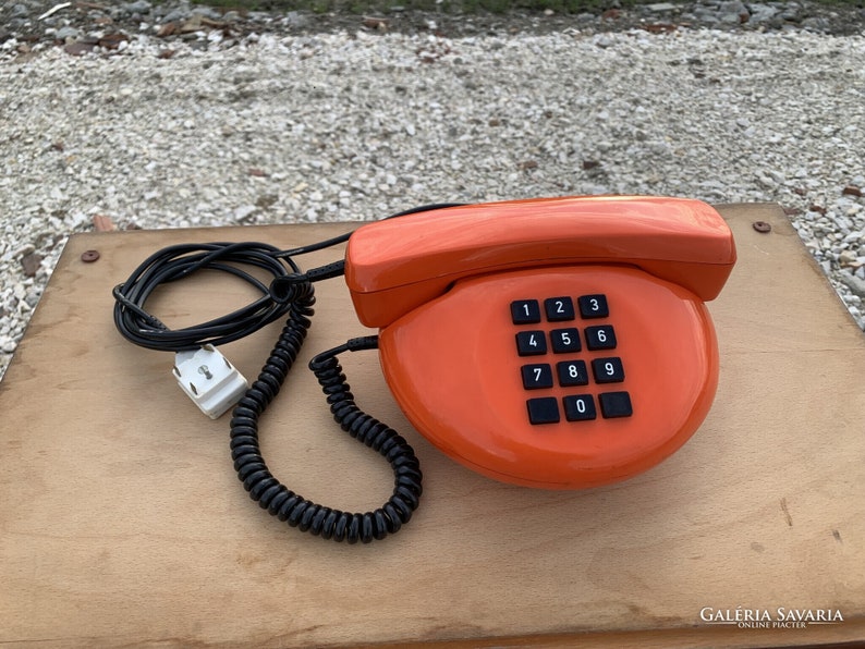 Vintage Orange Black Push Button Phone 1970s Retro Telephone Retro - Etsy