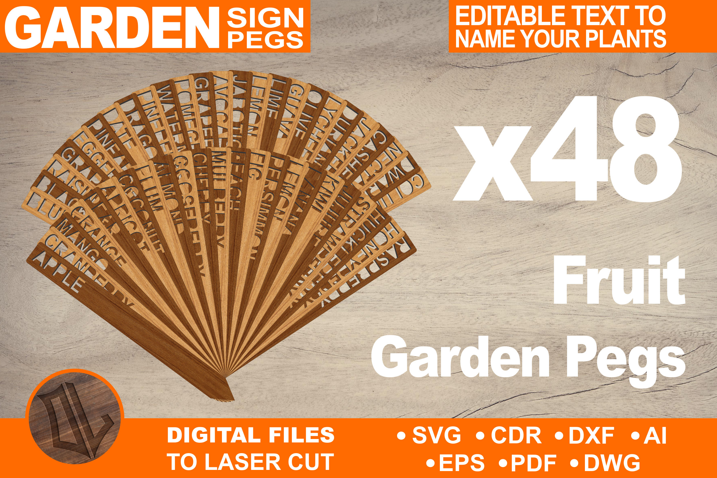Editable Garden Sign Peg Bundle Cut Files - Etsy