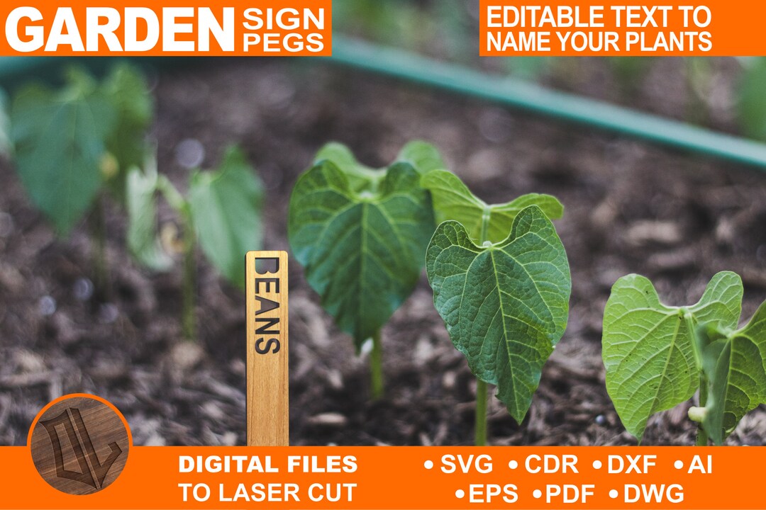 Editable Garden Sign Peg Bundle Cut Files - Etsy