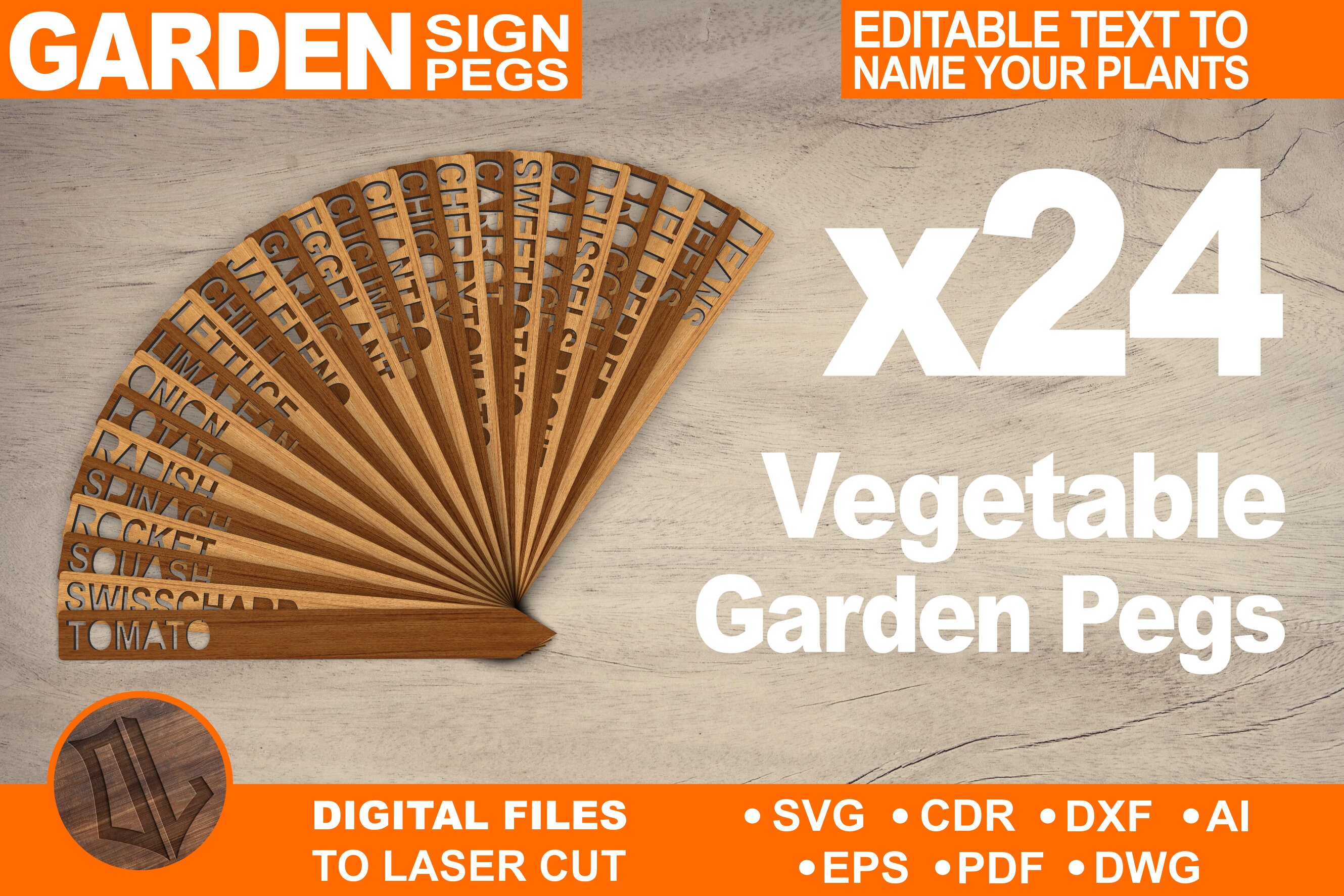 Editable Garden Sign Peg Bundle Cut Files - Etsy