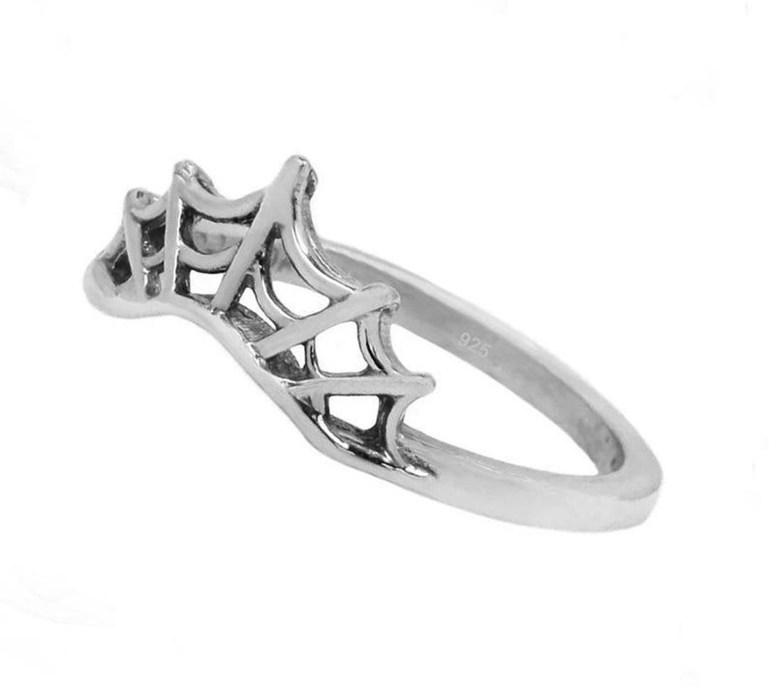 Arched Web Slight Curve Ring, Spider Web Ring, Minimalist Ring, Dainty ...