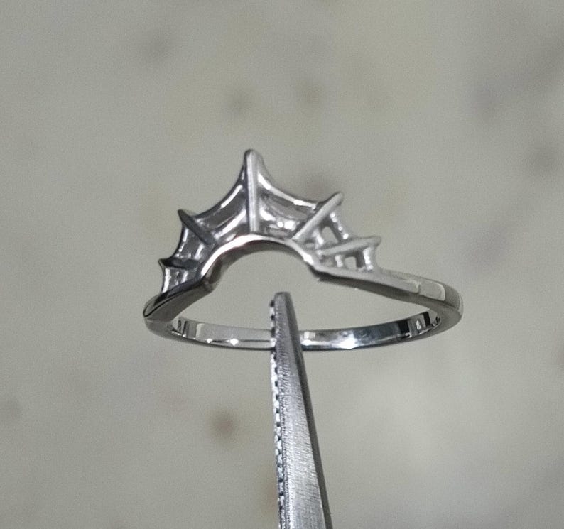 Arched Web Ring, Spider Web Ring, Minimalist Ring, Dainty Ring, Spider ...