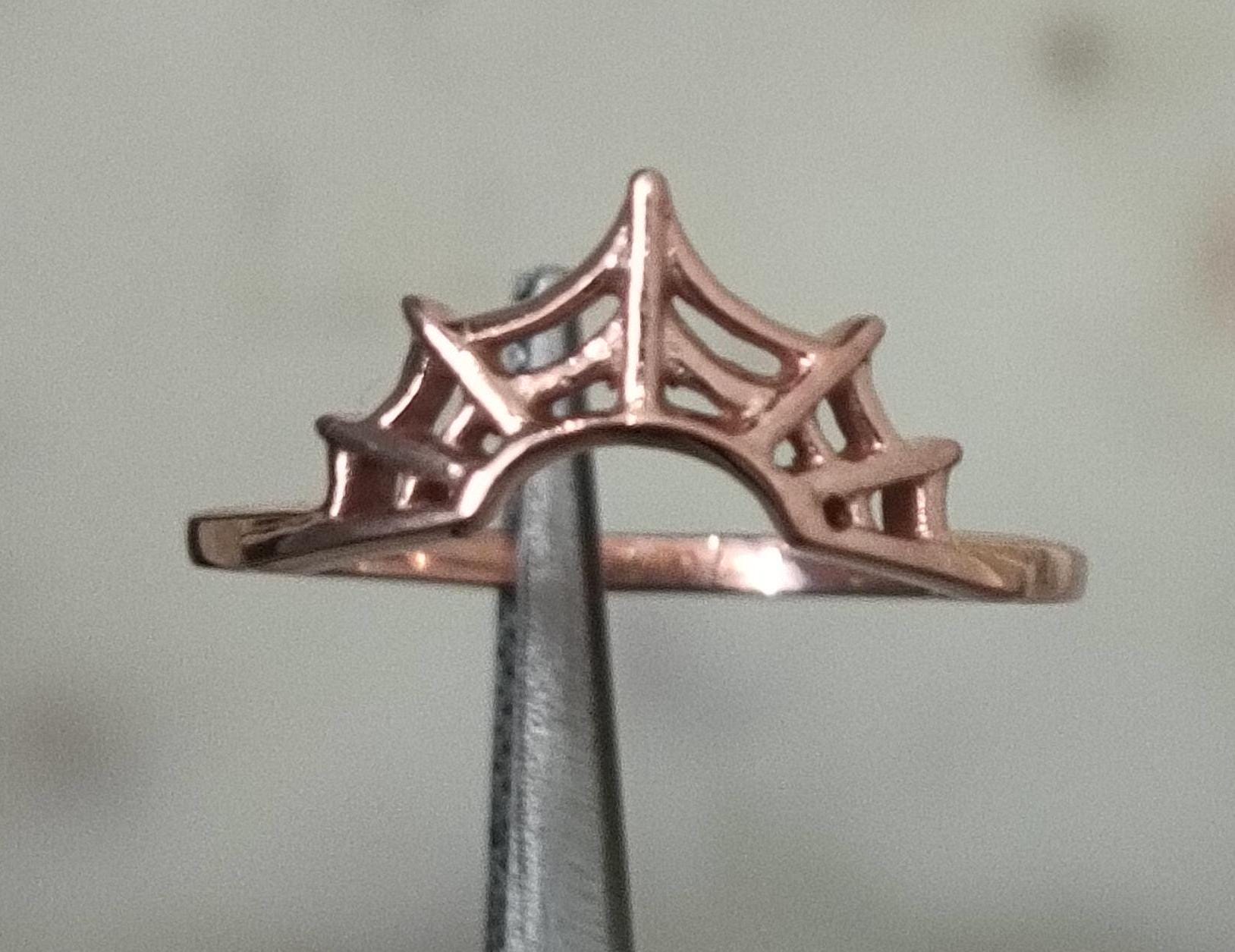 Arched Web Ring, Spider Web Ring, Minimalist Ring, Dainty Ring, Spider ...