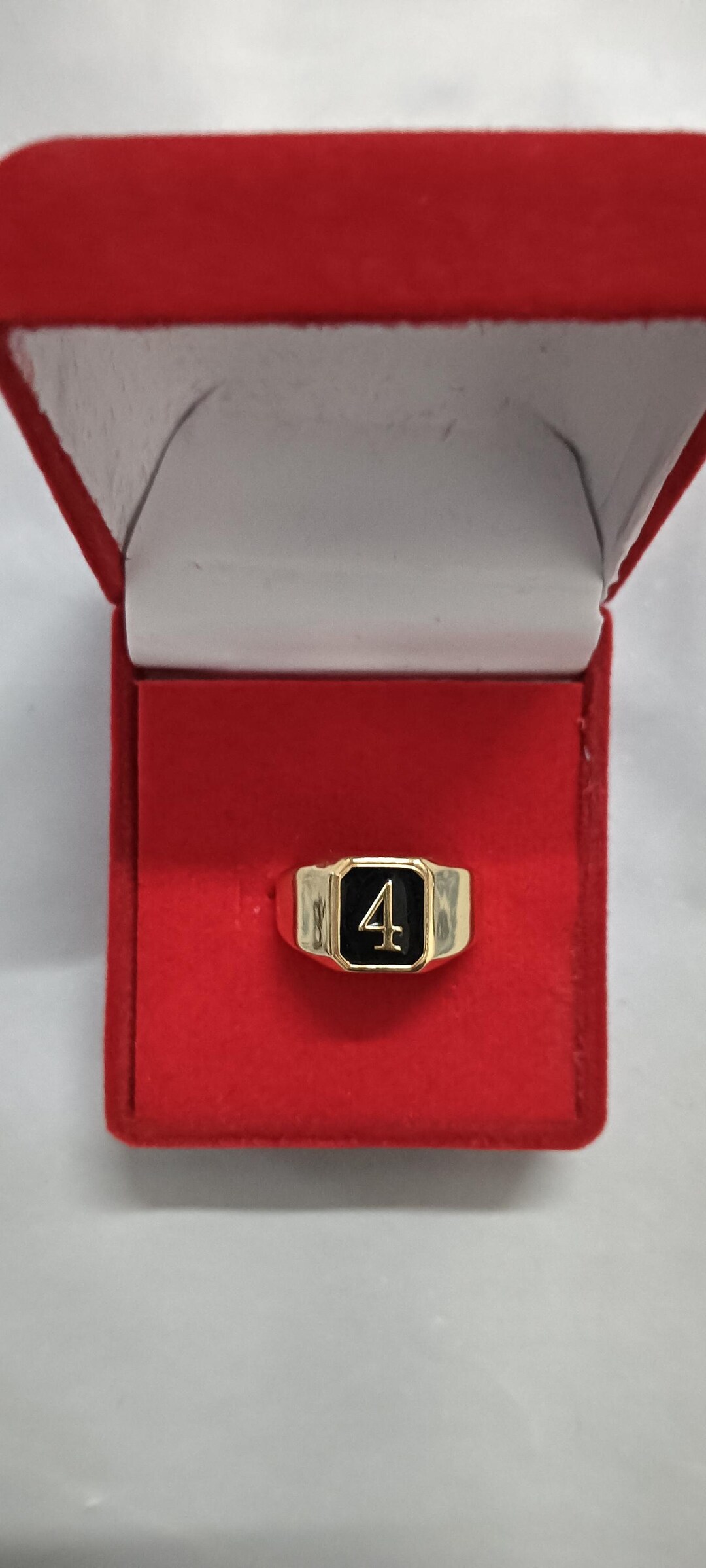 Lucky Number Ring, Black Enamel Band Ring, Lucky Number Ring for Men ...