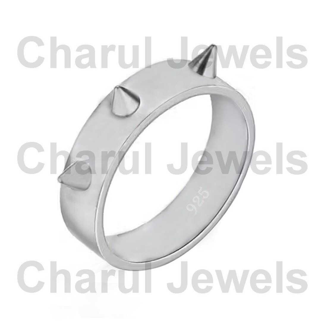 4.50mm Wide Spike Ring, Puck Rock Spike Ring, Dainty Ring, Gift for Her ...