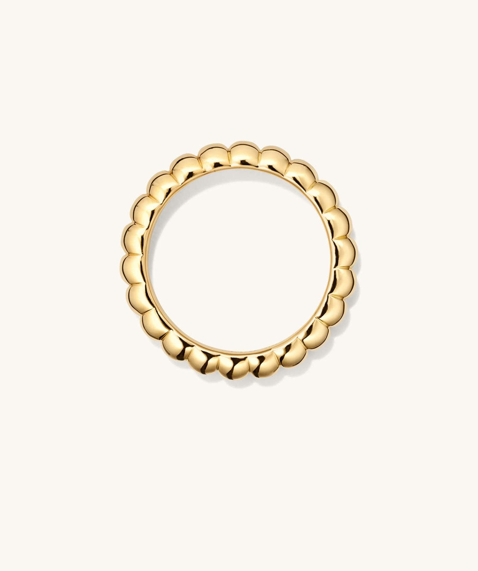 4mm Wide Charlotte Ring, Fluffy Slim Ring, Puffy Stacking Ring, Ribbed ...