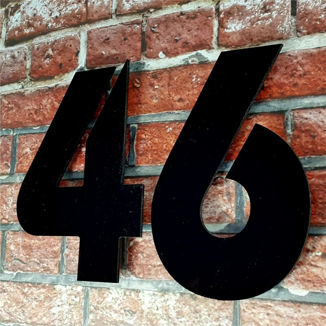 House Number, Numbers in Black - ORIGINAL Plexiglas From the German ...
