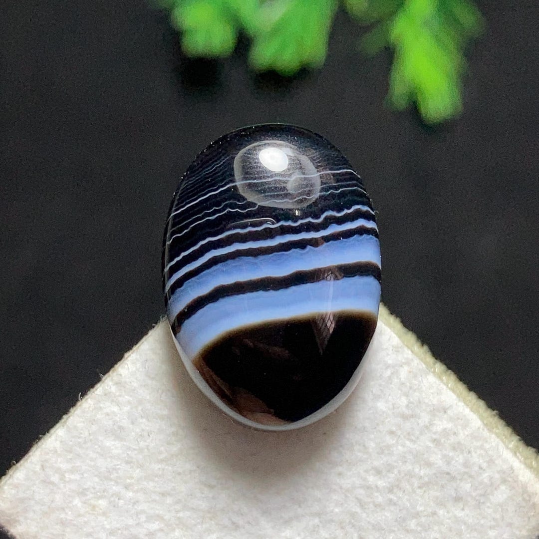 Superb Quality...! Natural Black Bended Agate Cabochon Hand Polish ...