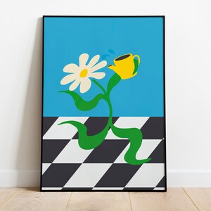 Retro Flower Poster Fun and Colorful Home Decoration Modern Art Floral ...