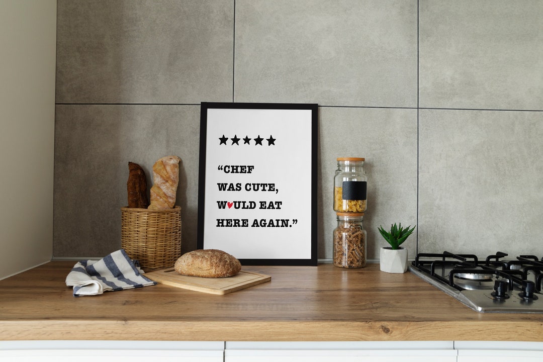 Chef Was Cute, Kitchen Art, Kitchen Wall Print, Minimalist Print for ...