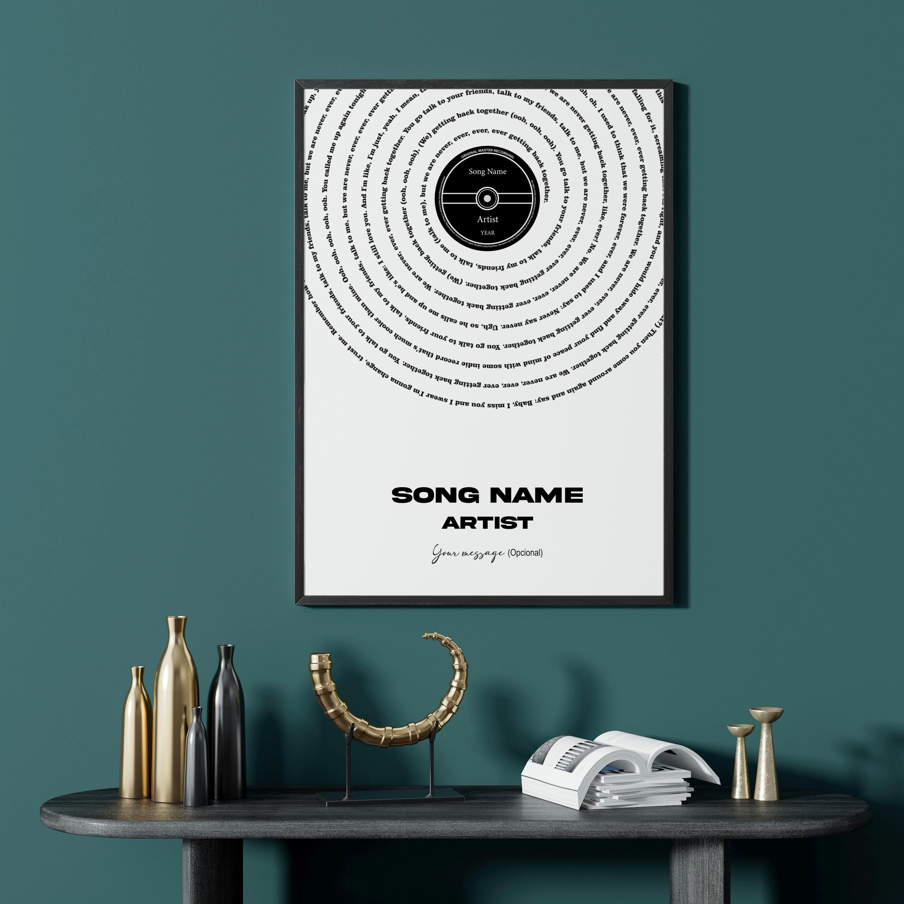 Song Lyrics Poster With Personalized Quote and Name, Custom Digital ...