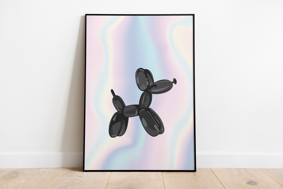 Black Balloon Dog Print on Photo Paper, Aesthetic Print, Wall Art -no ...