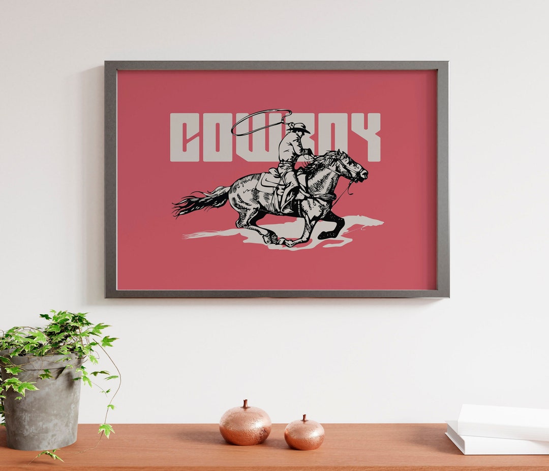 Horizontal Cowboy Print, Wild West Art, Western Wall Art, Cowboy Print ...