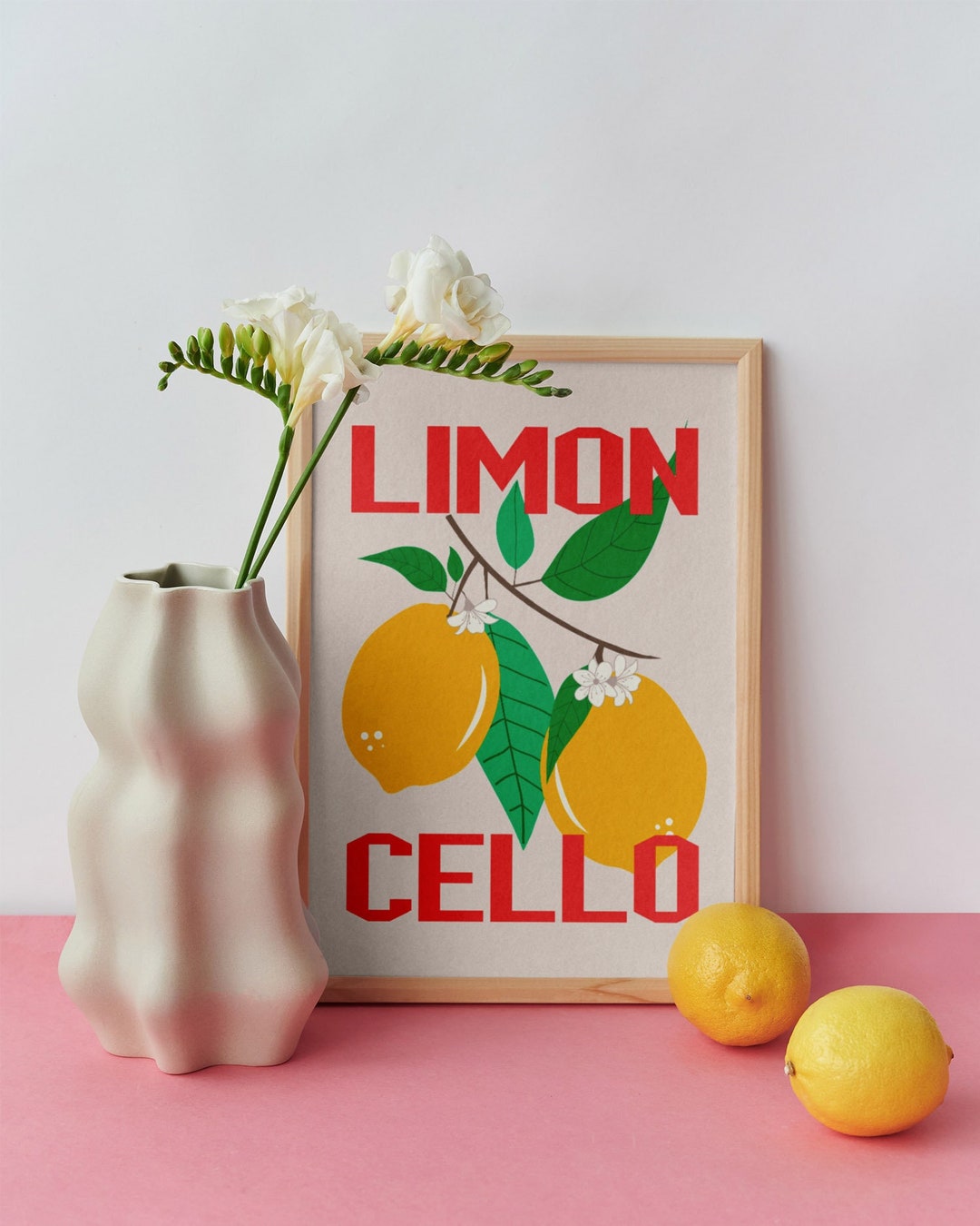 Limoncello Print, Lemons Illustration, Kitchen Art Print, Cocktail ...