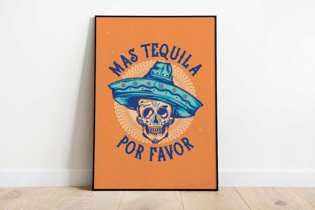 Mas Tequila Por Favor - Print- Mate Poster-wall Art - Minimal Art-bar ...