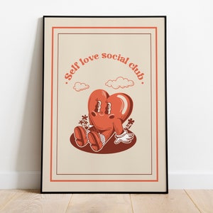 Self Love Social Club - Retro Character - Wall Decor - Fun Art ...
