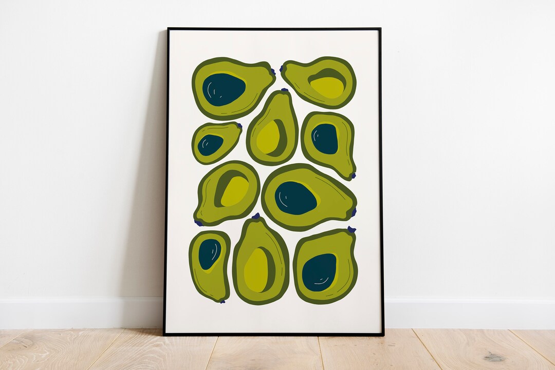 Print Avocados, Food Art, Wall Decoration, Kitchen Art - Quality Matte ...